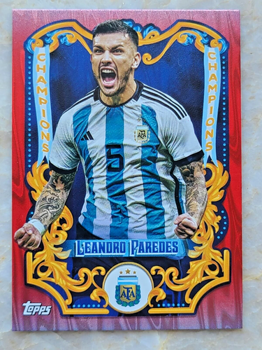 2023 Topps Argentina Fileteado Leandro Paredes RED 4/5 Champions SSP # ...