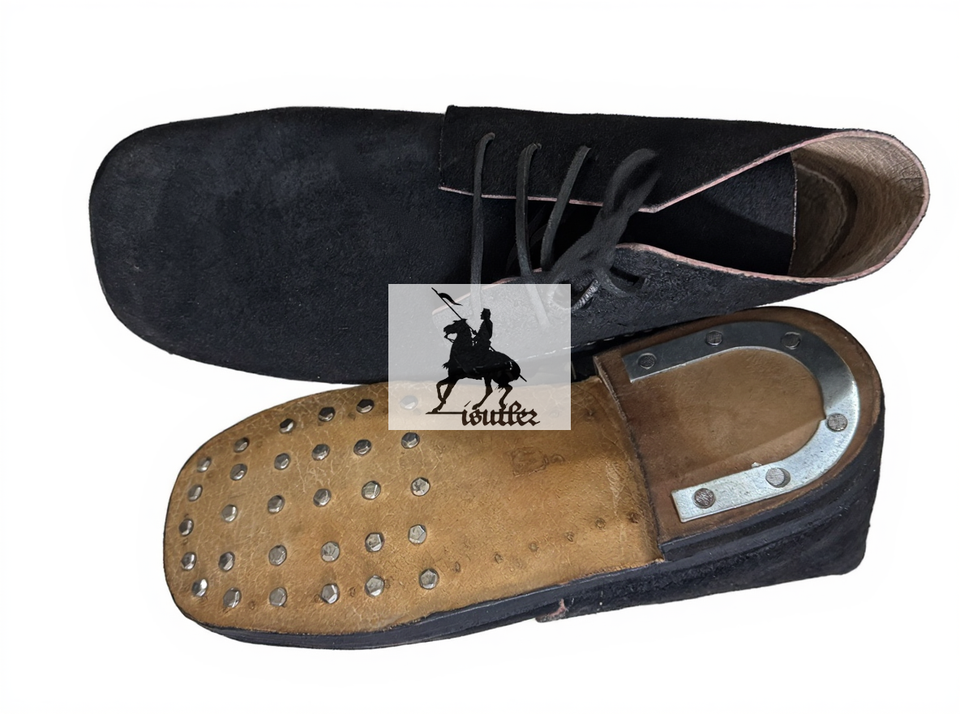 Handmade Civil War Brogan Rough Side With Heel Plate Us Size 5 to 15 | eBay