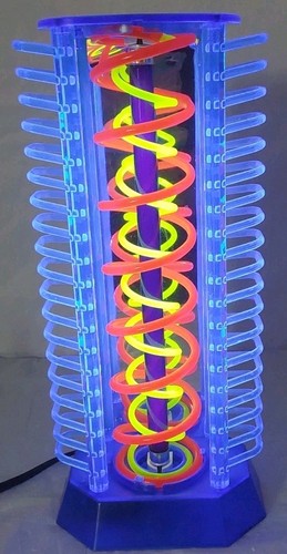 Vintage 90s Neon DNA Blacklight CD/DVD Rack Lamp - Holds 36 CDS - RARE ...