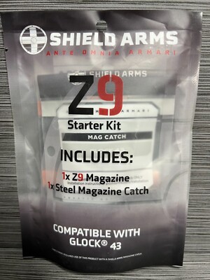 SHIELD ARMS Z9 MAGAZINE 9 ROUND FOR GLOCK 43 G43 + STEEL MAGAZINE CATCH ...