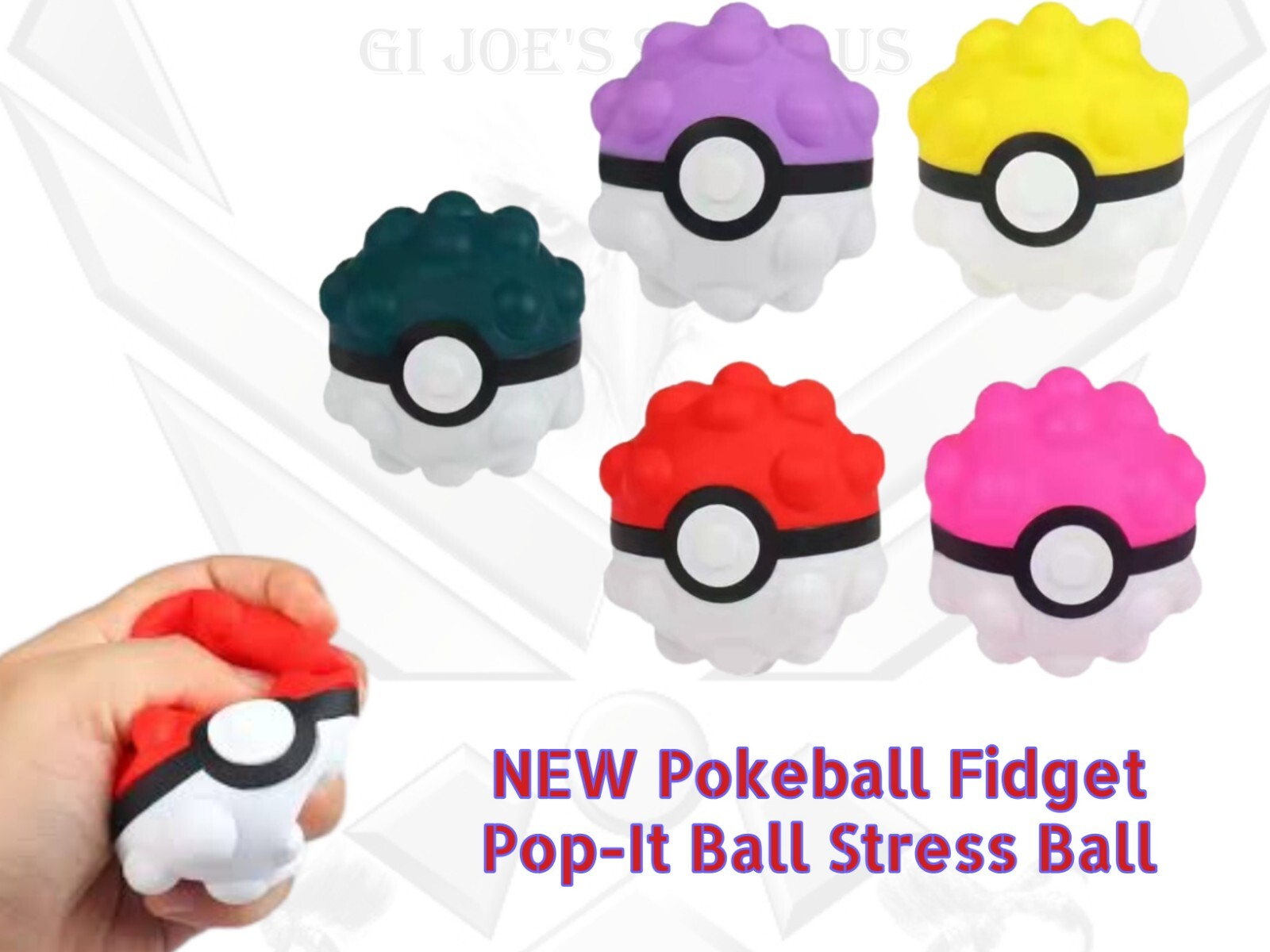 NEW Pokemon Pokeball Fidget Sensory Push Pop Silicone Stress Ball 3 For ...