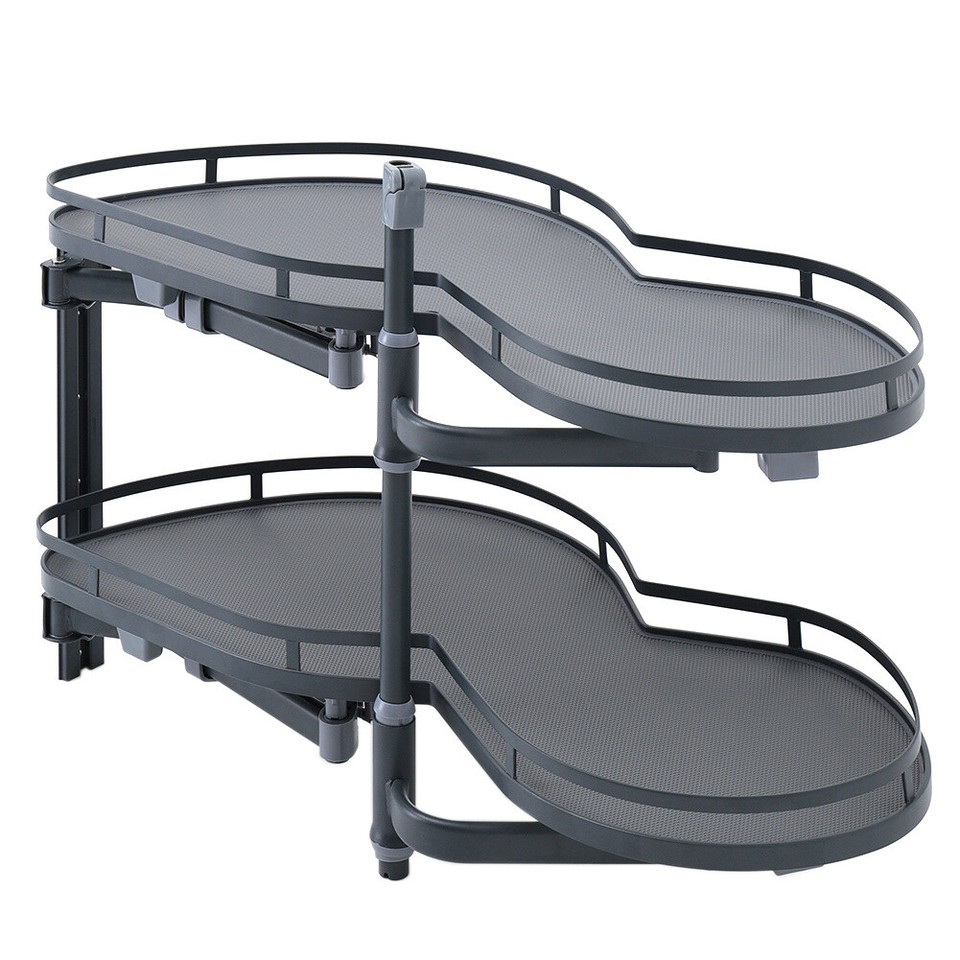 2 Tiers Corner Pull-Out Shelving Unit Kitchen Storage Cabinet Widths ...