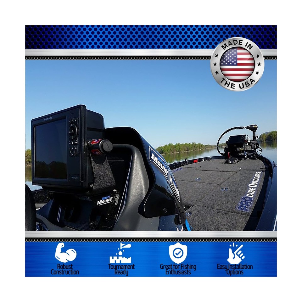 PROcise DEK-It Fish Finder Mount for Boats, Dual Unit Deck Mount with ...