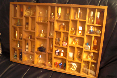 Wood Mini Fragrance Wall Display Case Storage with Glass Front 25 x 16. ...