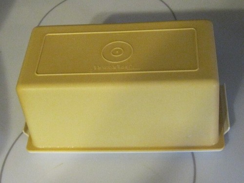 Vintage Tupperware Harvest Gold Butter Keeper Dish Mustard Yellow USA ...
