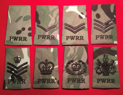 Pair of PWRR MTP Combat Rank Slide Princess Wales Royal Regiment ...