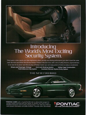 1994 VINTAGE PRINT AD - PONTIAC - PONTIAC THE NEW FIREBIRD - GREEN | eBay