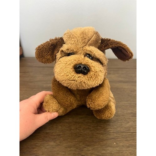 Vintage Brown Tan Puppy Dog Raffoler Wrinkles Stuffed Plush 8" | eBay
