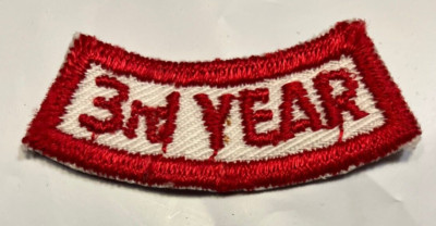 VTG 3rd Year Segment Patch Twill Red White Rocker Cut Edge Border Boy ...