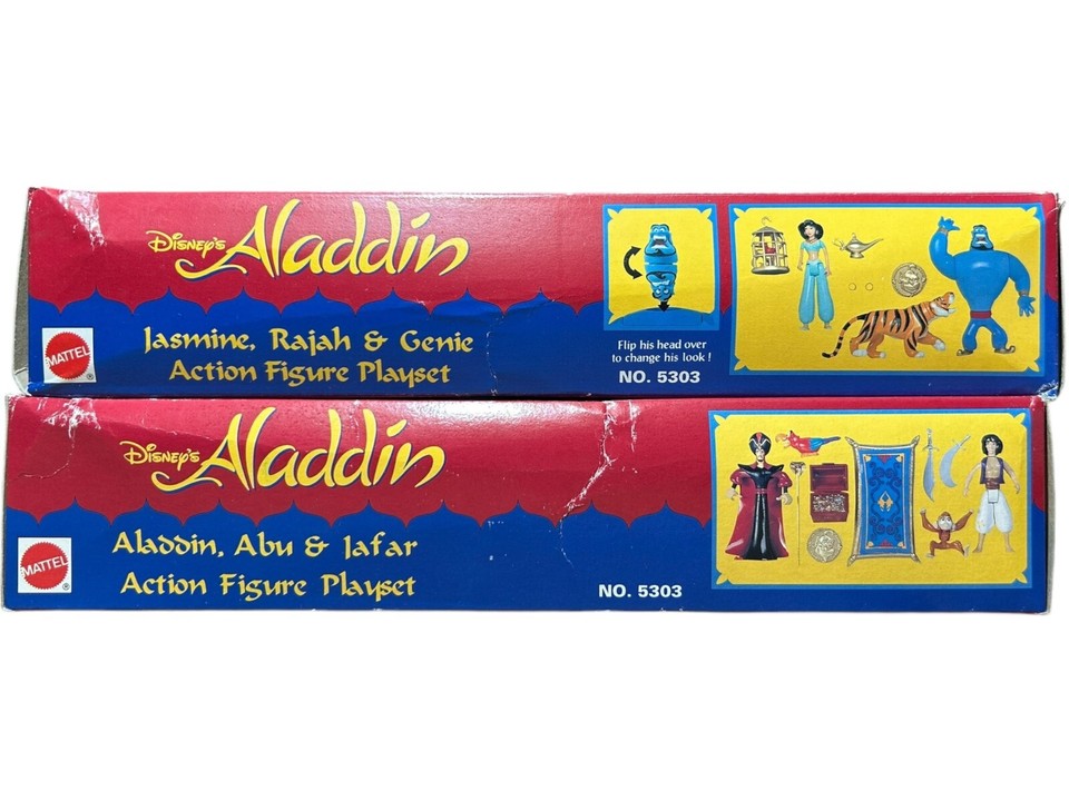 Vintage Disney Classic Aladdin Action Playset Mattel Both Sets Genie ...