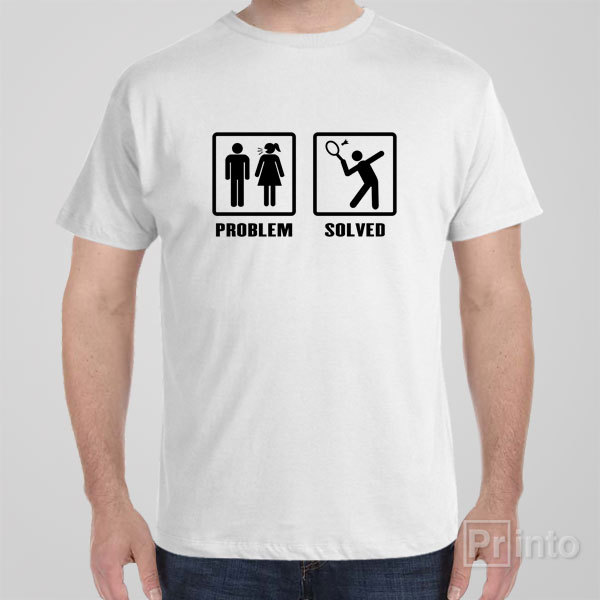 Funny T-shirt PROBLEM - SOLVED (BADMINTON) gift idea for men tee shirt | eBay