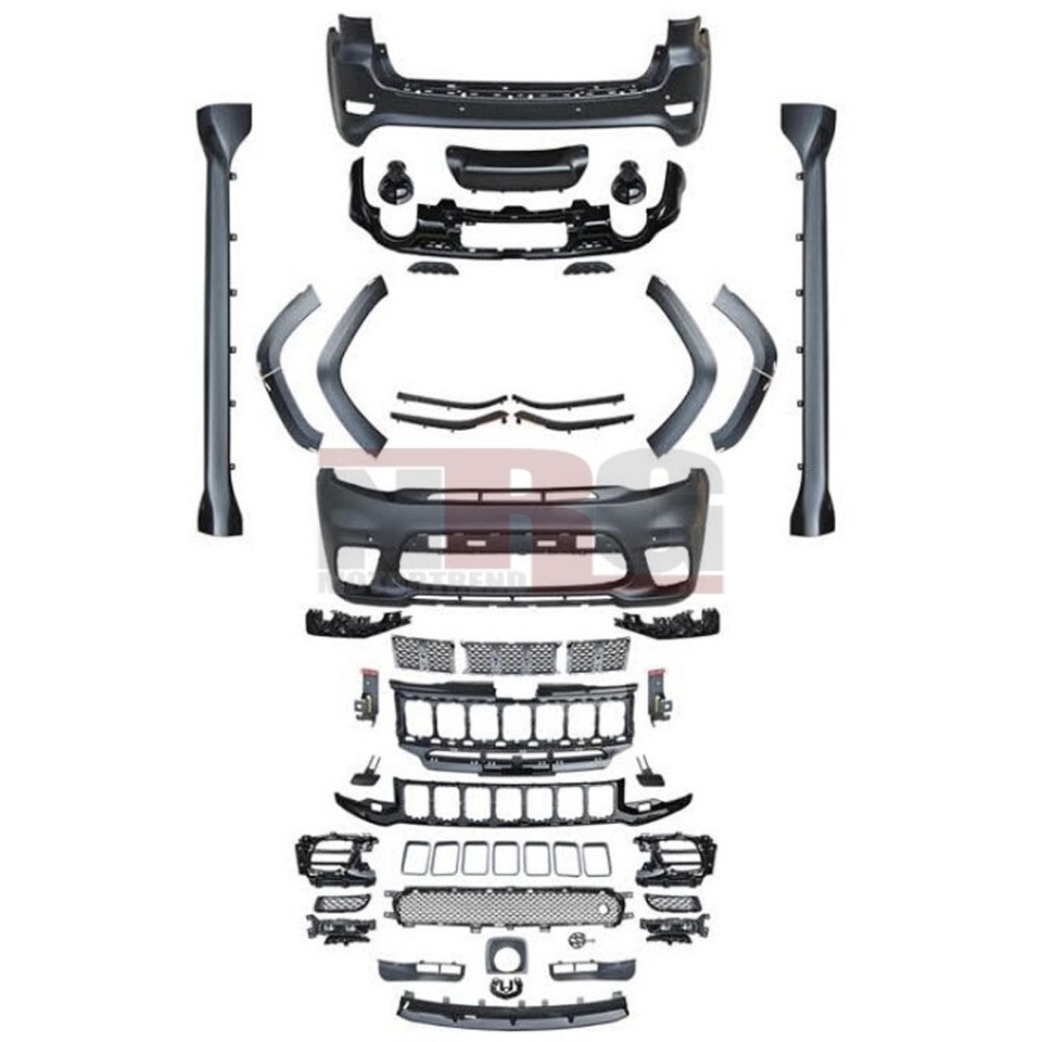 for 2014-2020 Jeep Grand Cherokee SRT Style front + rear bumper flare ...