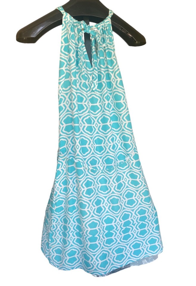 Escapada La Mer Luxe Pull Over Sleeveless Sundress Teal White Size ...