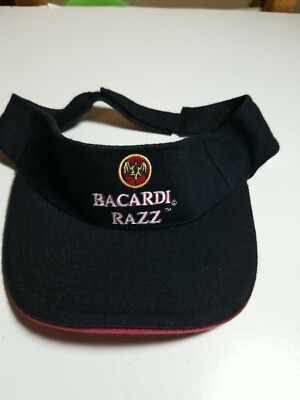Bacardi Razz Logo Black Visor Golf Hook & Loop closure | eBay