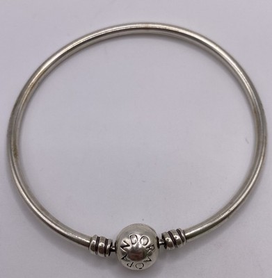 Authentic Pandora S925 ALE SS Ball Clasp Bangle Bracelet 7.5” 8.7g ...
