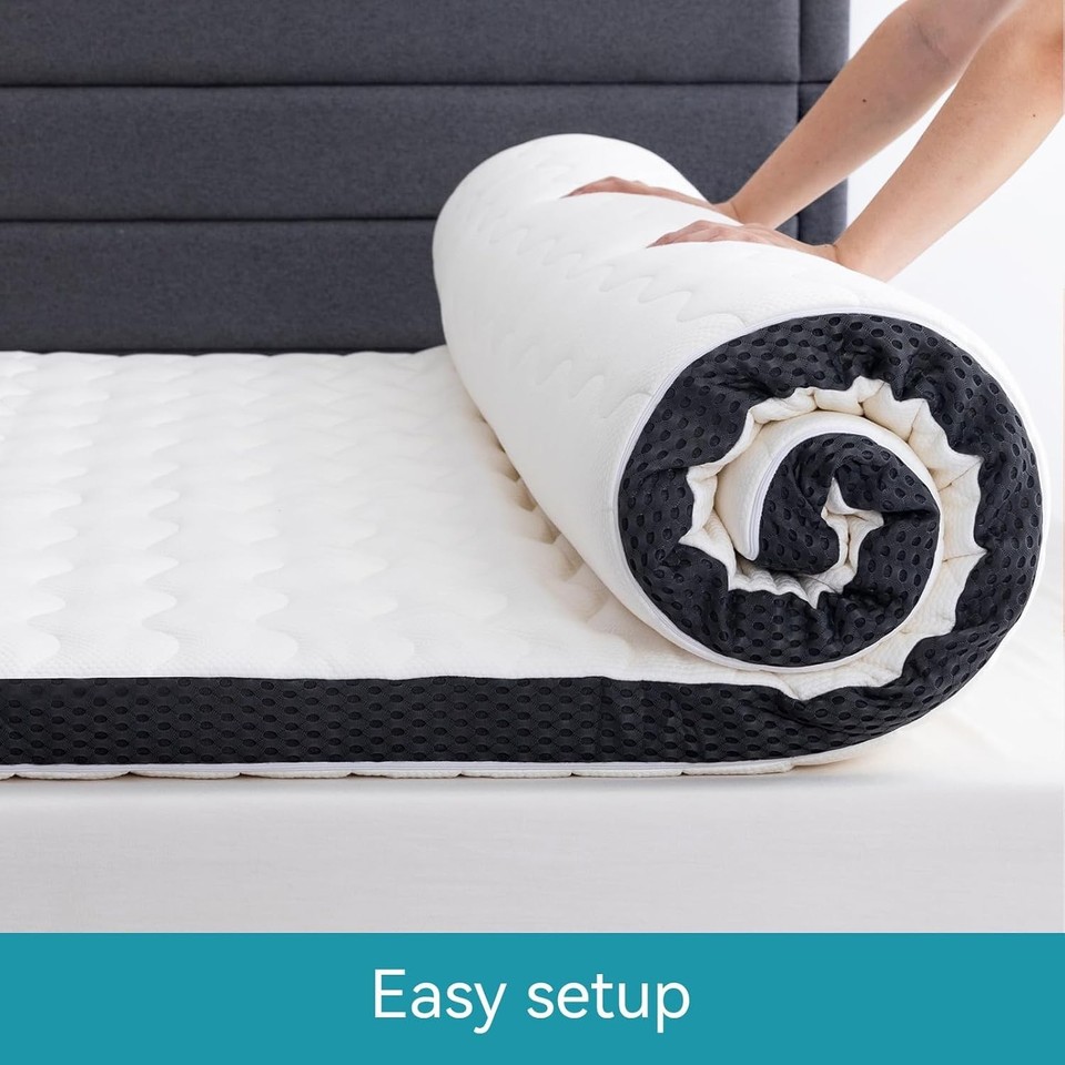 Mattress Topper 4cm Extra Thick Deep Memory foam King Bed Topper 160 x ...