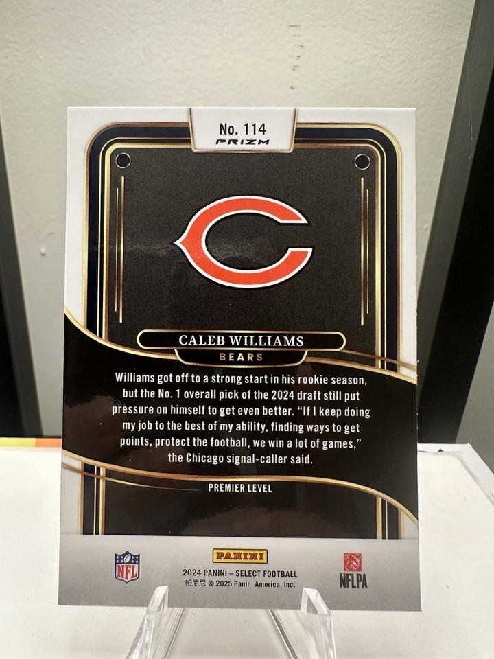 2024 Panini Select Caleb Williams Rookie Premier Level Die-Cut Silver ...