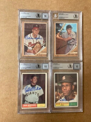 Warren Spahn Signed 1962 Topps Card BAS Auto Grade 10(Auction for 1 ...