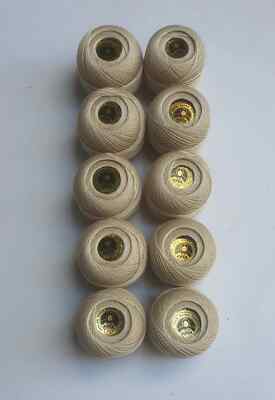 10 BALLS OB Cordonnet Special Crochet Thread No: 50/70 Color ECRU 20 ...