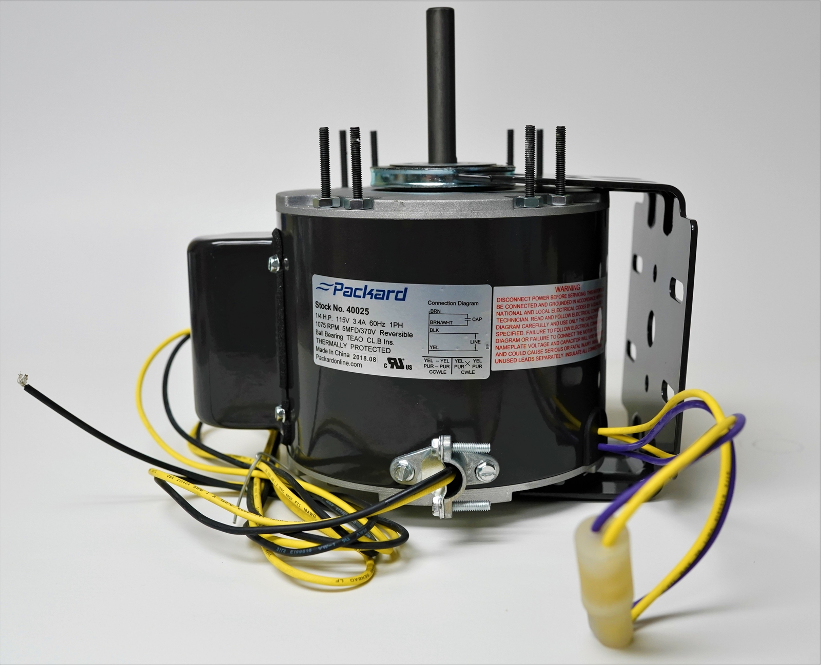 Packard 40025 Unit Heater Motor 115 Volts 1075 RPM 1/4 H.P. 5 5/8 ...