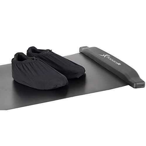 ProsourceFit Slide Board Mat for Exercise 6 with End Stops Booties ...