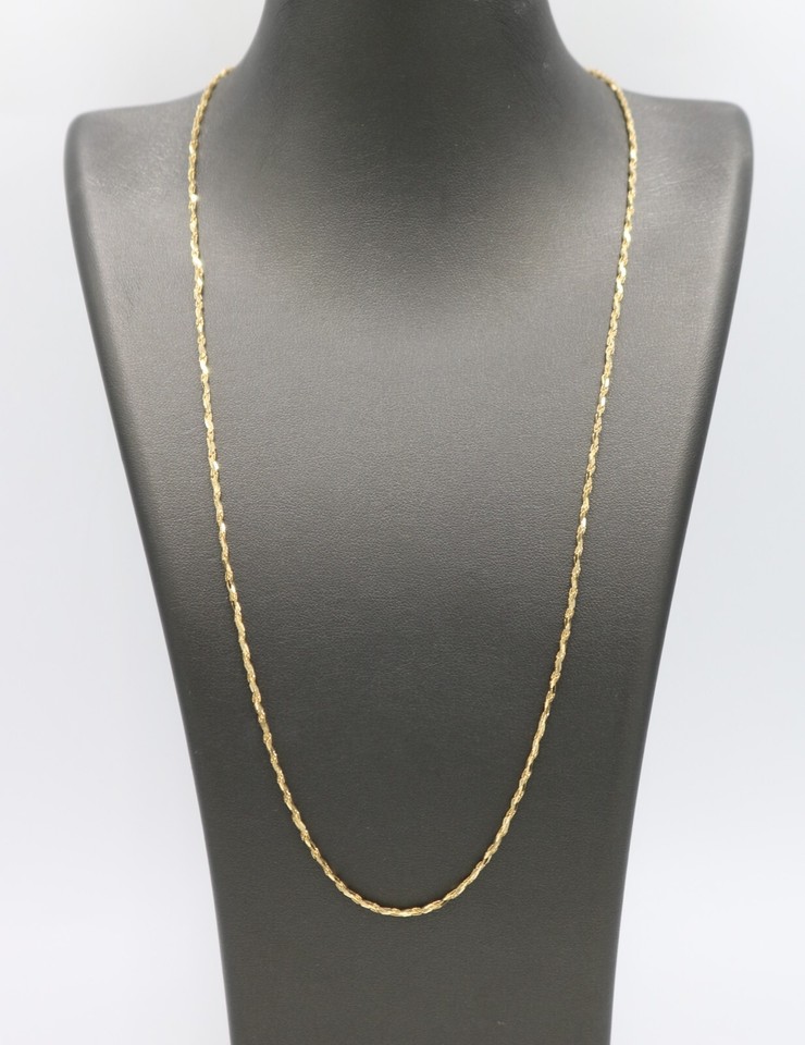 Solid 18K Yellow Gold 2mm Milano Rope Link Necklace Chain 22in $799 ...