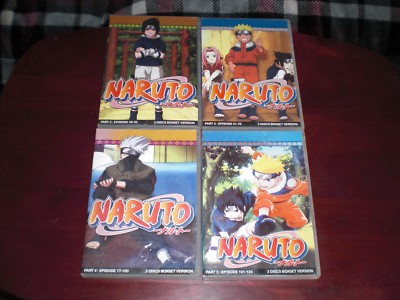 NARUTO 12 DISC SET - PART 2 - PART 5 - EPISODES 26 - 124 * 4 BOX SET ...