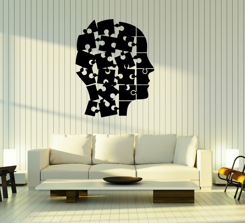 Wall Decal Human Head Jigsaw Puzzle Decor Vinyl Sticker (ed1969) | eBay