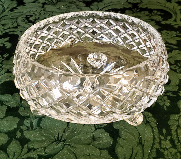 Antique Rare & Unique Gorham Crystal Tri-Footed Bowl Perfect Diamond ...