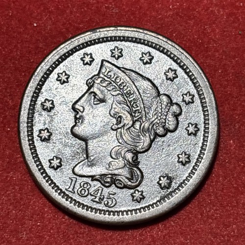 1845 Braided Hair Large Cent, N6 R3, | eBay