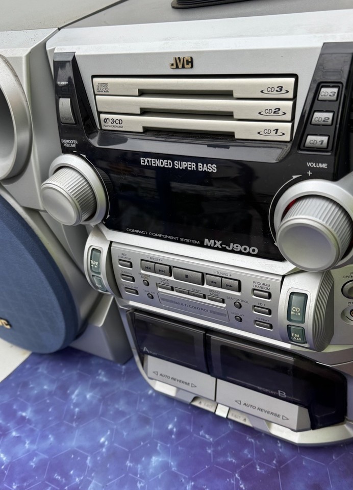JVC MX-J900 Rolling Front Panel Stereo Boombox Radio CD & Speakers ...