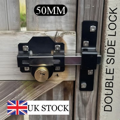 Gate Lock Garden Security Double Bolt Rim Lock with 5 Keys 50mm ...