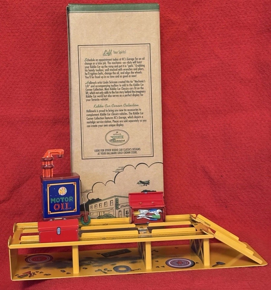 Hallmark Kiddie Car Corner Mechanic's Lift and Toolbox And Oil Cart | eBay