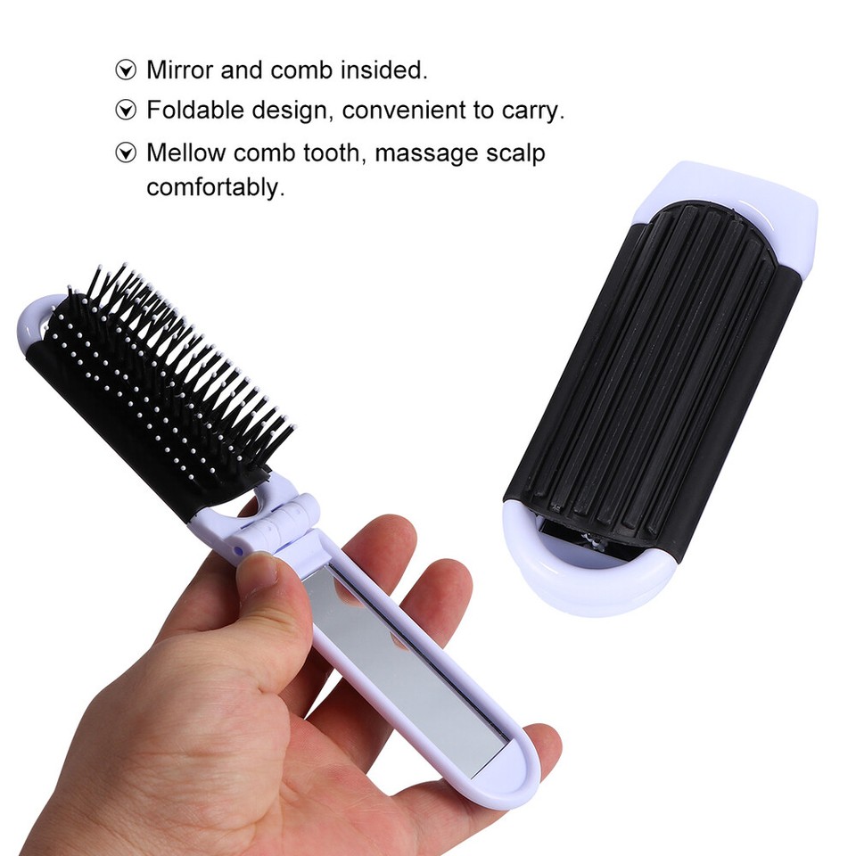 Folding Comb with Mirror 3pcs for Easy Travel Hair Grooming in Three ...