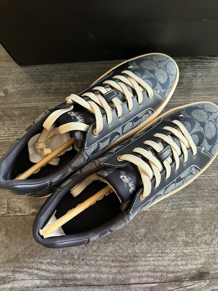 Coach Clip Low Top Sneaker In Signature Chambray Midnight Navy US 10.5 ...