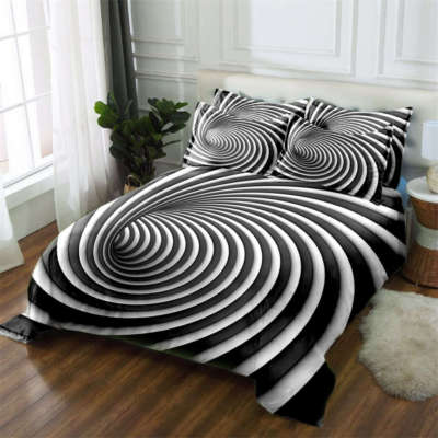 Monochrome Vortex 3D Printing Duvet Quilt Doona Covers Pillow Case ...