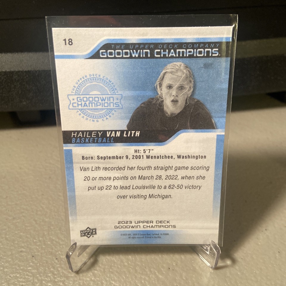 2023 Upper Deck Goodwin Champions "BASE" Hailey Van Lith RC #18 (LSU ...