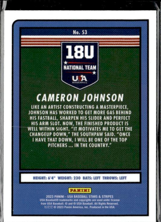 2023 Panini USA Baseball Stars & Stripes #53 Cameron Johnson | eBay