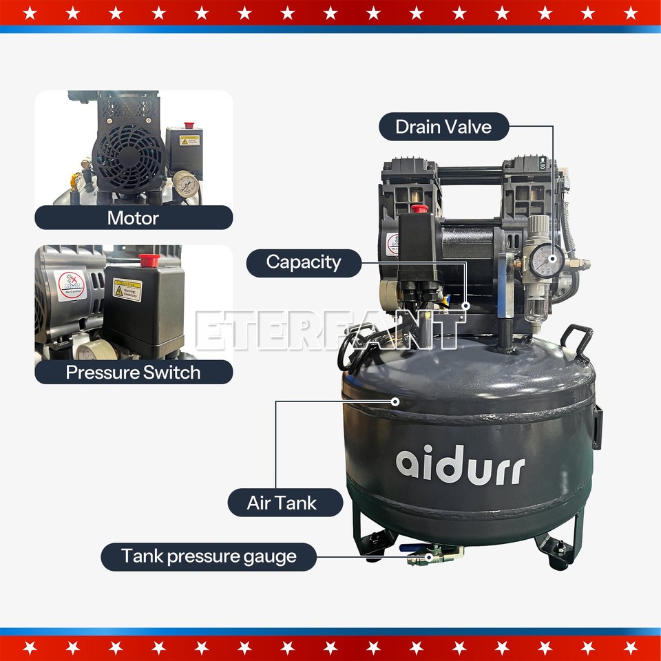 Dental Compressor Medical Pump Oil-Free Air/Electric Suction Machine ...
