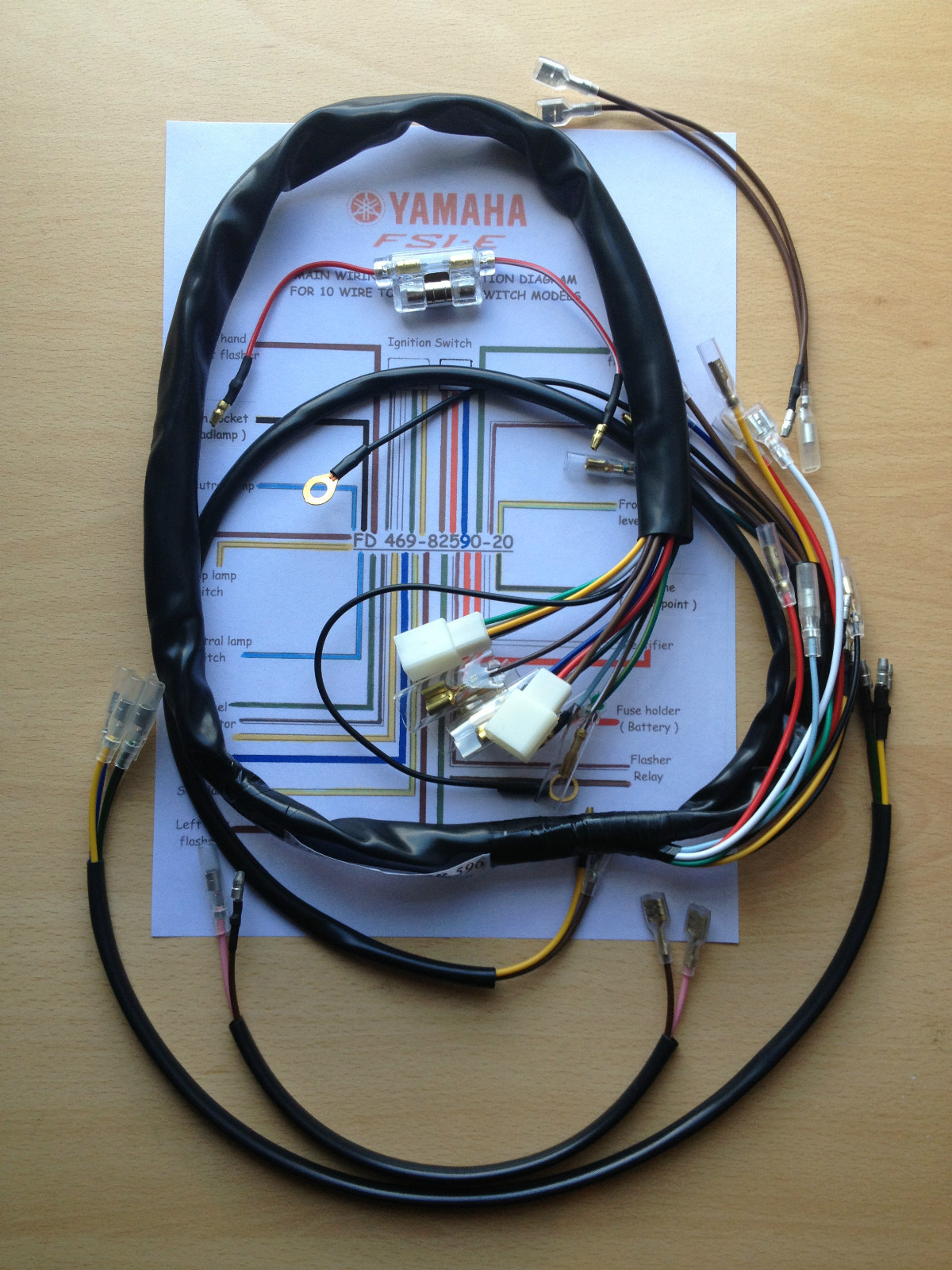 Yamaha fs1e fs1e-dx 1975 - 1977 Top ignition wiring loom kit - new ...