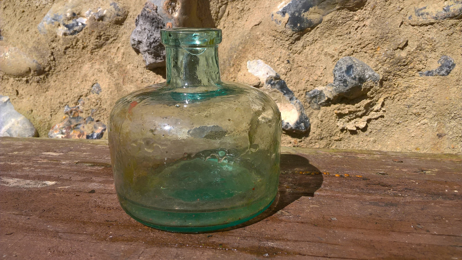 VINTAGE ORIGINAL CLEAR BLUEY-GREEN DUMPY RARE GLASS BOTTLE | eBay