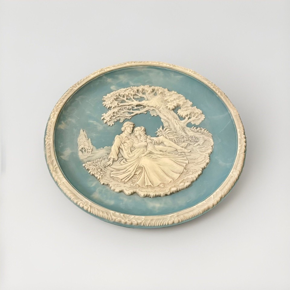 Blue Cameo Incolay Stone Plate The Love Sonnet’s Of Shakespeare “Your ...