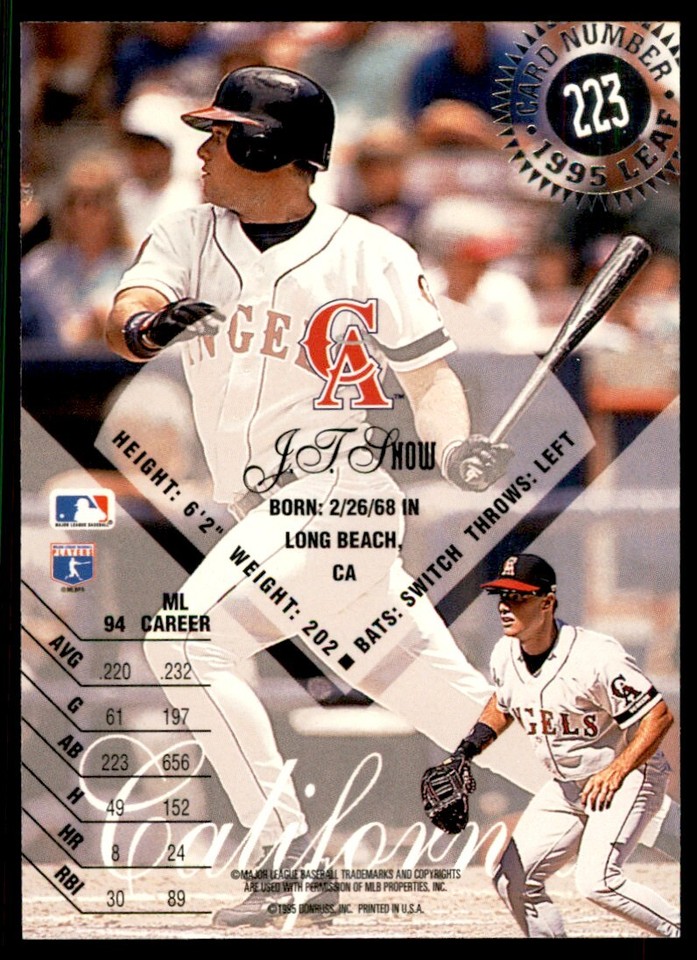1995 Leaf J.T. Snow Baseball Cards #223 | eBay