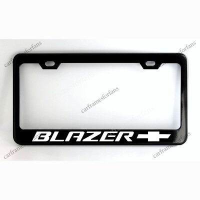 CHEVY BLAZER Black License Plate Frame - Powder Coated Metal | eBay
