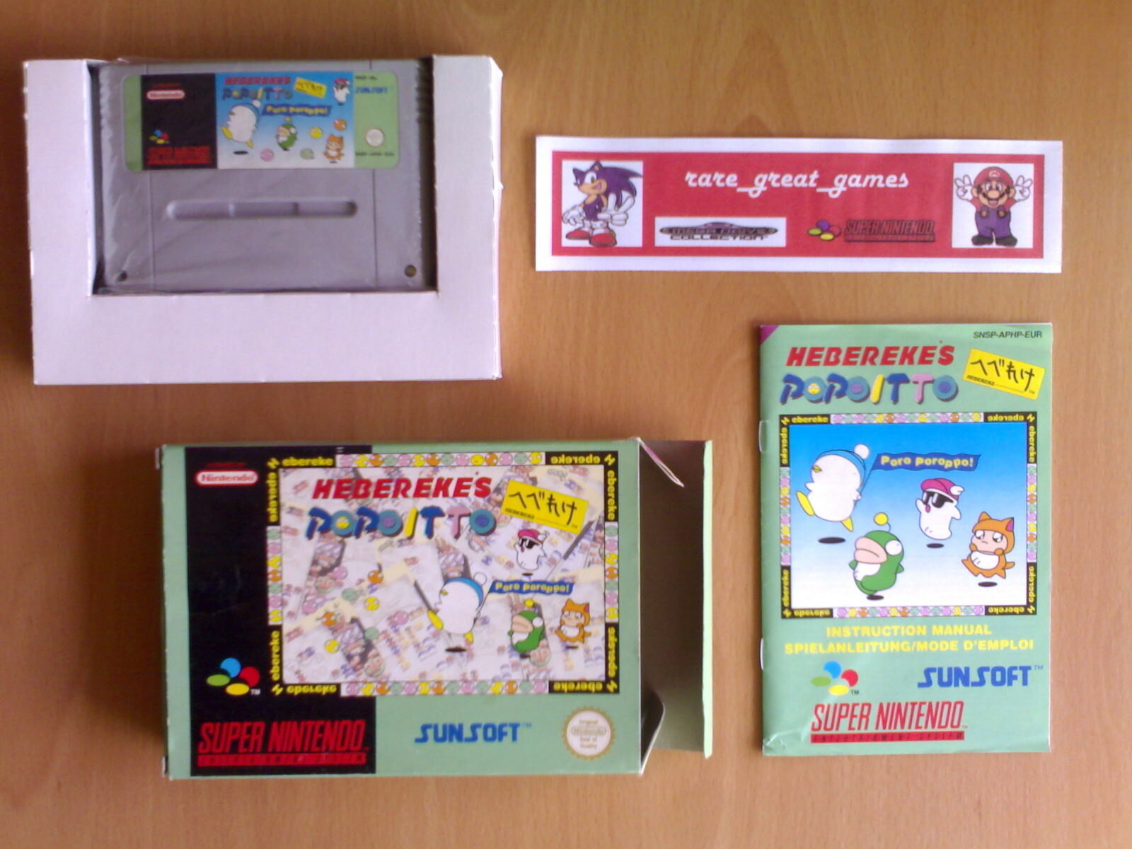 Game ☆ HEBEREKE'S POPOITTO Sunsoft Super Nintendo SNES PAL ☆ Excellent ...