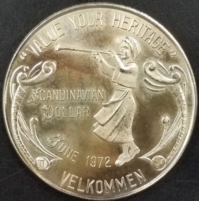 1972 Story City, Iowa, Scandinavian Days metal token! 40.5 mm diameter ...