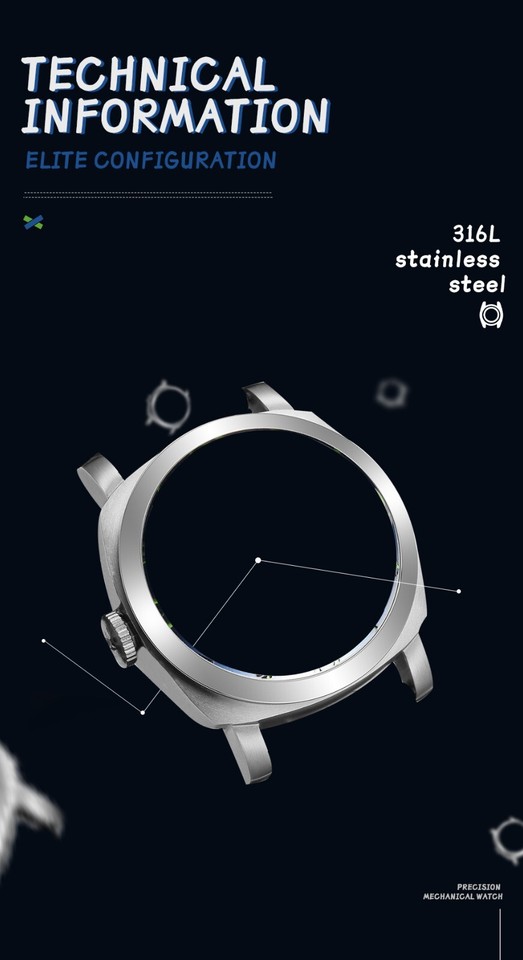 SEAKOSS Luminous Calendar Sapphire 10Bar GMT Diving Automatic ...