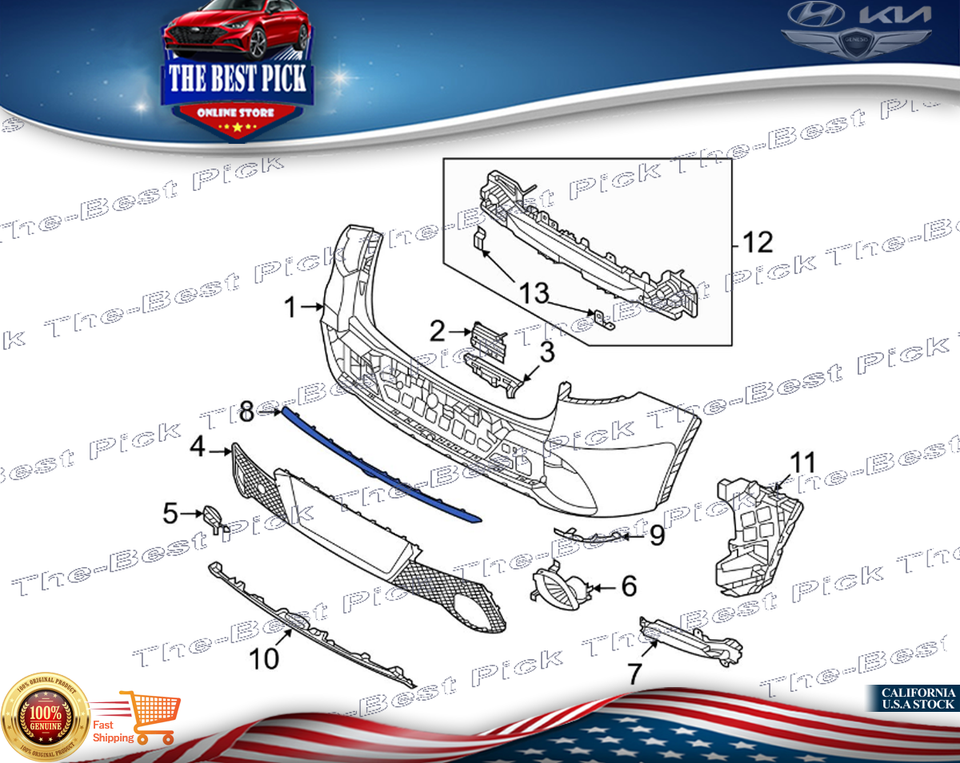 ⭐GENUINE⭐ REAR Bumper Center Molding For 2.5L ⭐ 22-24 GENESIS GV70 ...