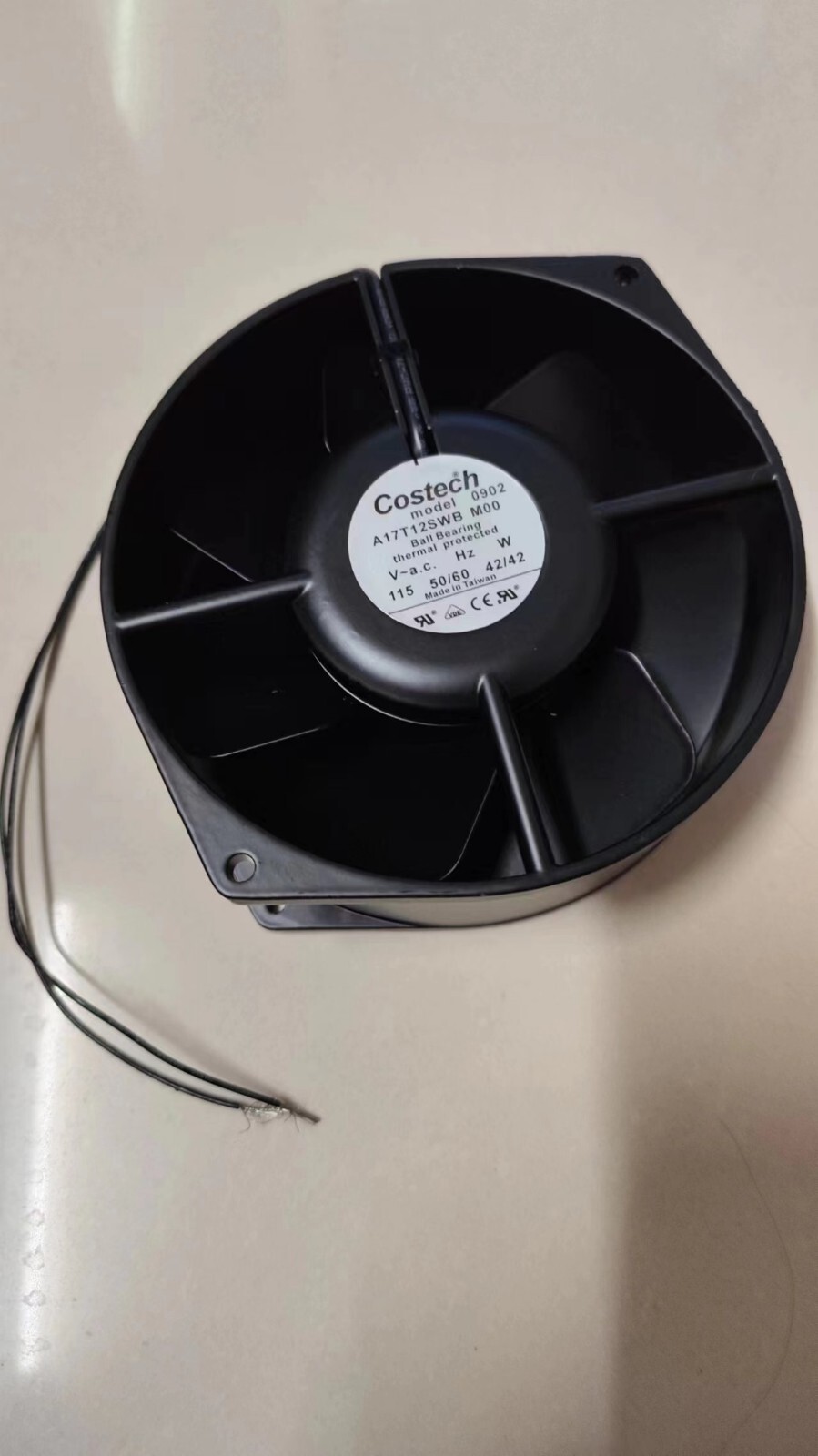 1 PCS Costech Fan A17T12SWB M00 AC 115V 17255 17CM 2 Wire all-metal fan ...