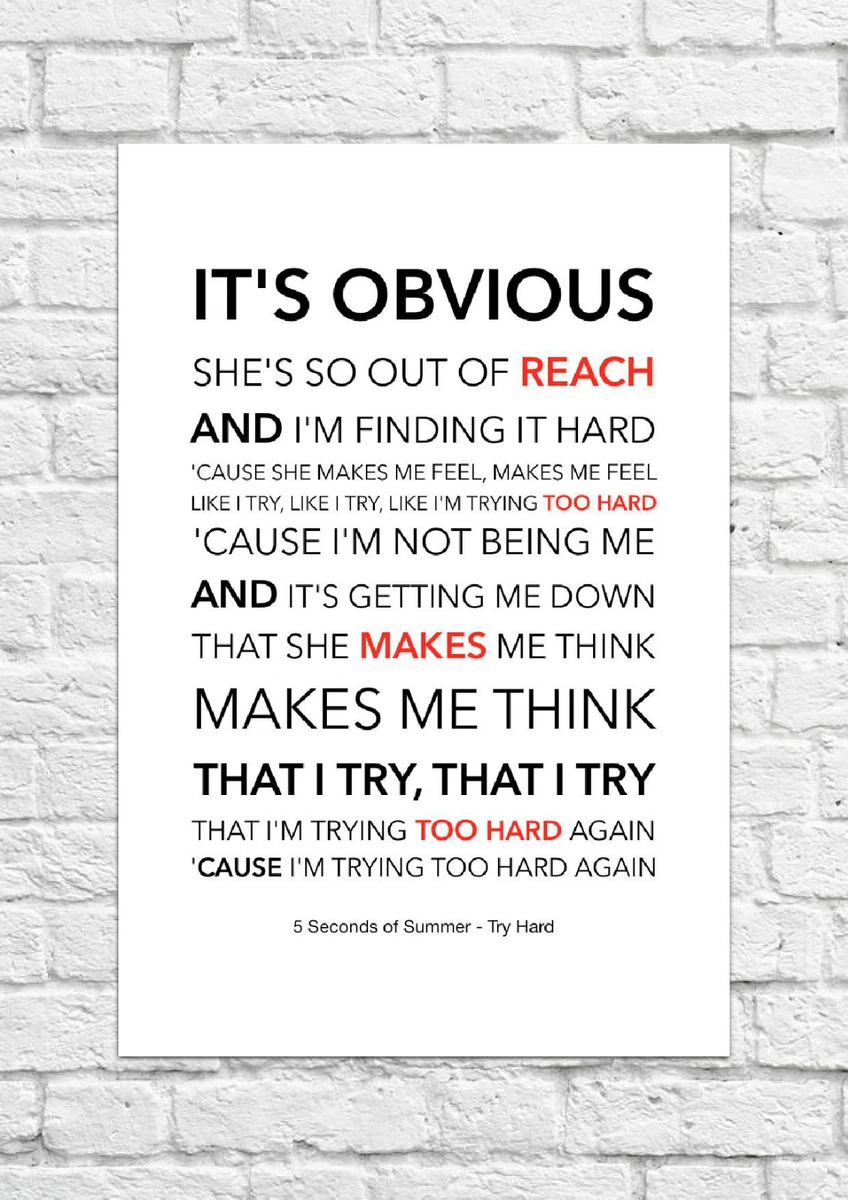 5sos Song Quotes Try Hard